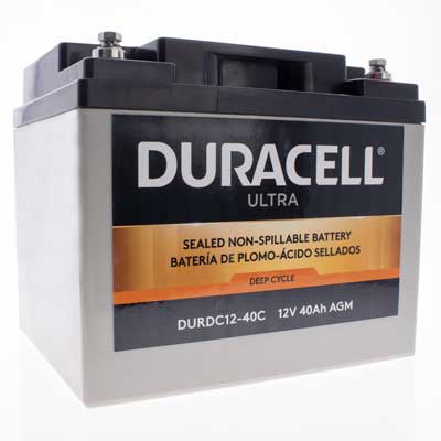 Duracell Ultra 12V 40AH Deep Cycle AGM Battery with M6 Insert Terminal ...